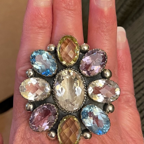 Krush Kandy | Jewelry | Beautiful Crystal Quartz And Blue Topaz Cluster ...